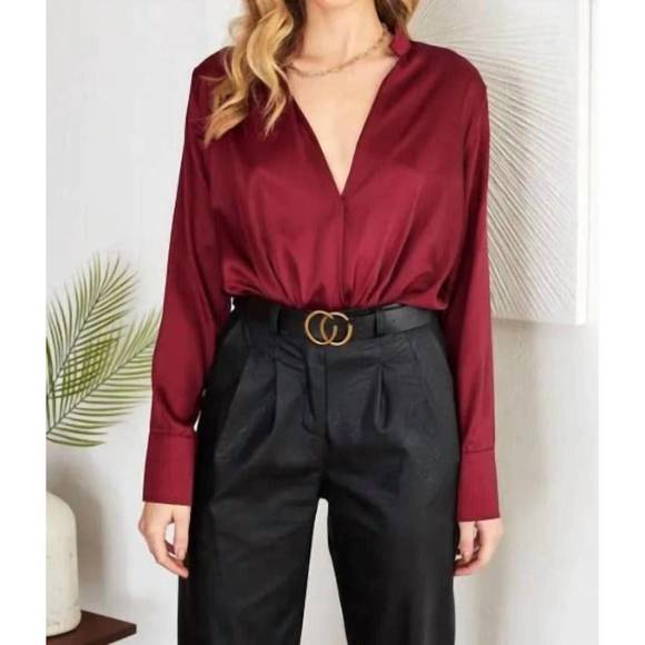 Venti6 | Tops | New Venti6 Ellie Bodysuit In Red | Poshmark